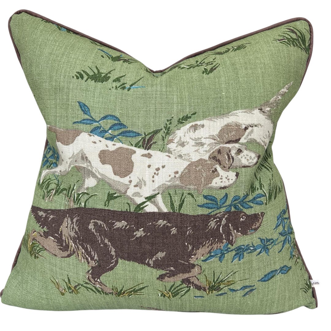 Schumacher Luxury Designer Pointers Green Cushion Pillow Cover - Etsy