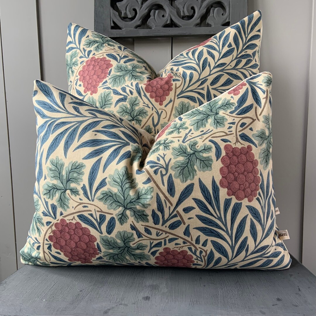 William Morris Luxury Designer Vine Blue Green Cushion Pillow Cover - Etsy