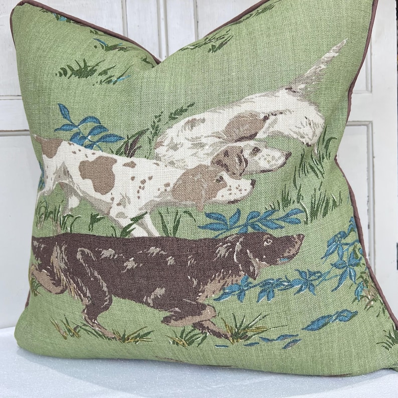 Schumacher Luxury Designer Pointers Green Cushion Pillow Cover - Etsy