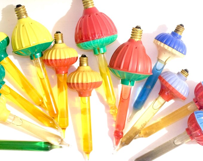 Vintage NOMA Bubble Lights Christmas Bubble Light Bulbs and Bases Green ...