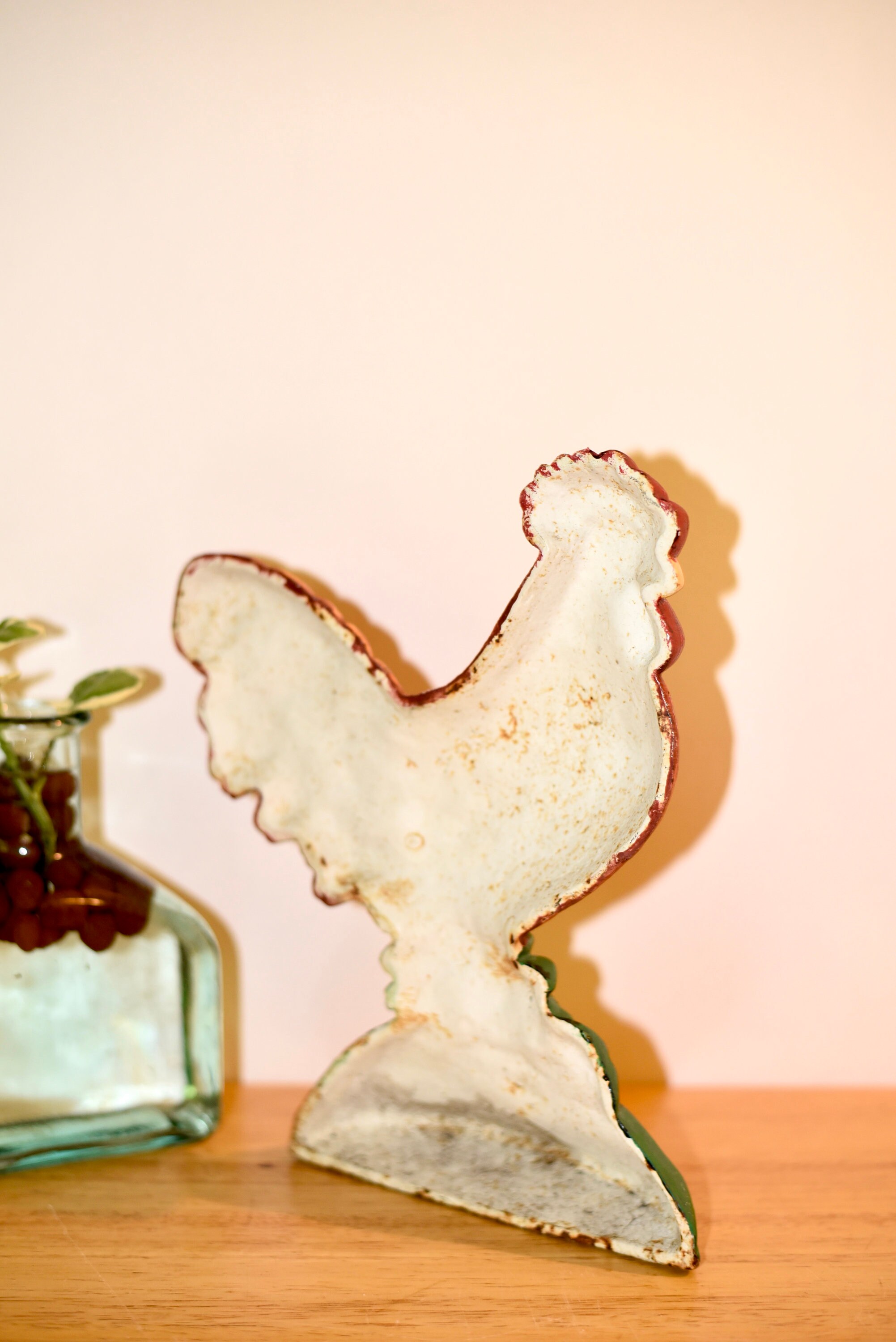 Antique Cast Iron Rooster Painted Doorstop Chicken Doorstop Hand ...