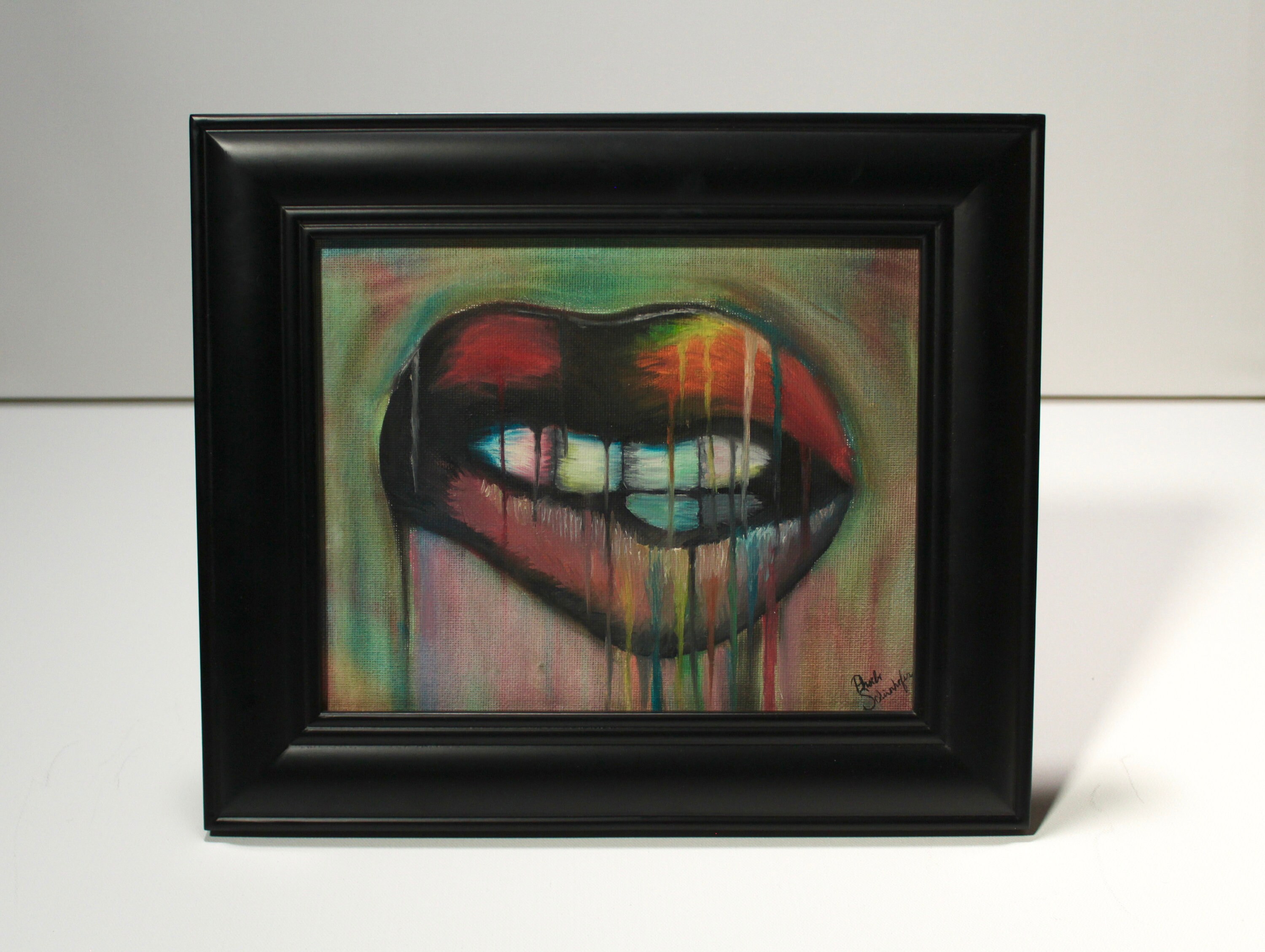 Anxiety Rainbow Lips Oil Painting 8x10 Inches - Etsy