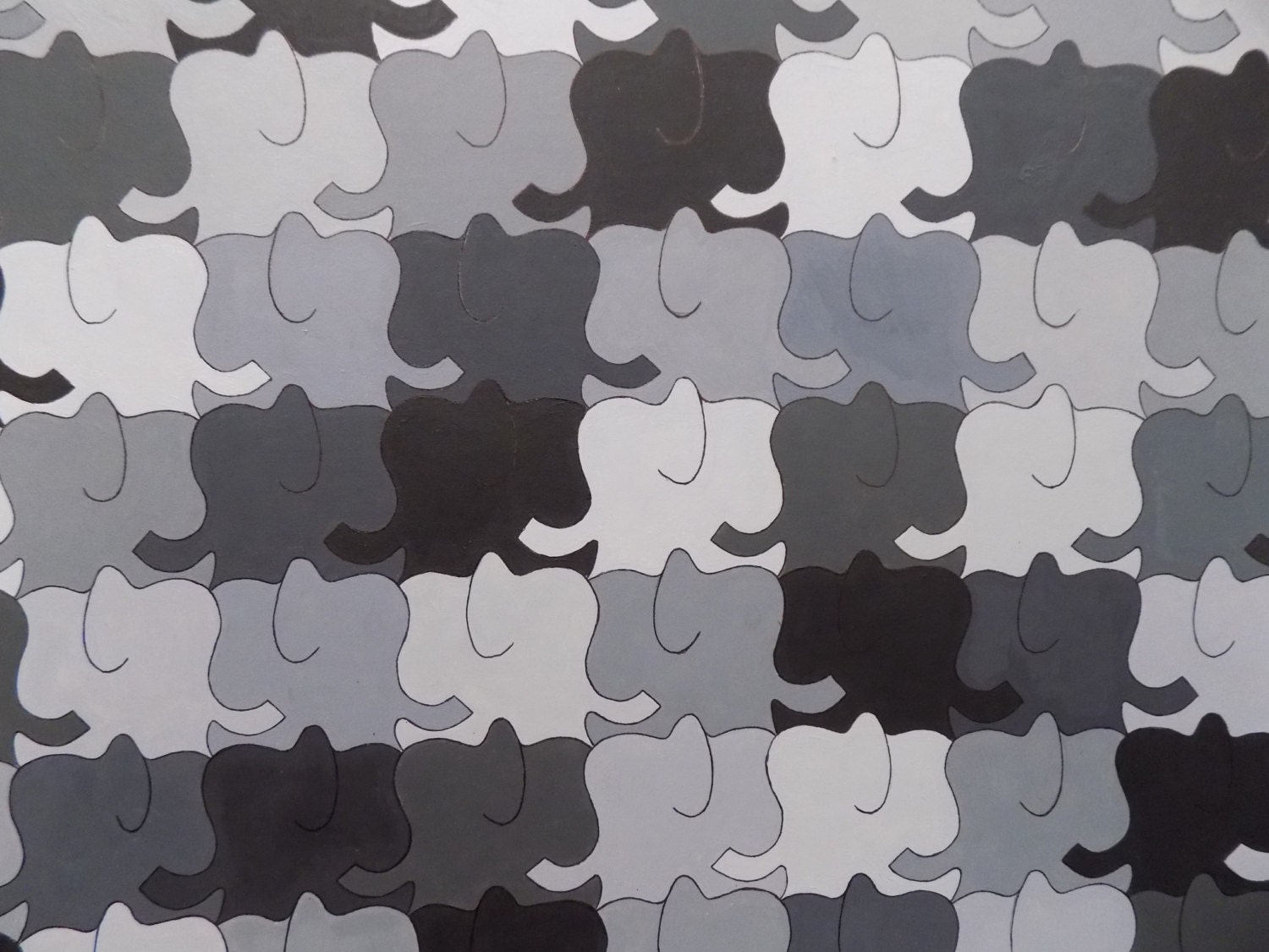 Elephant Tesselation Acrylic Painting 15x22 Inches - Etsy