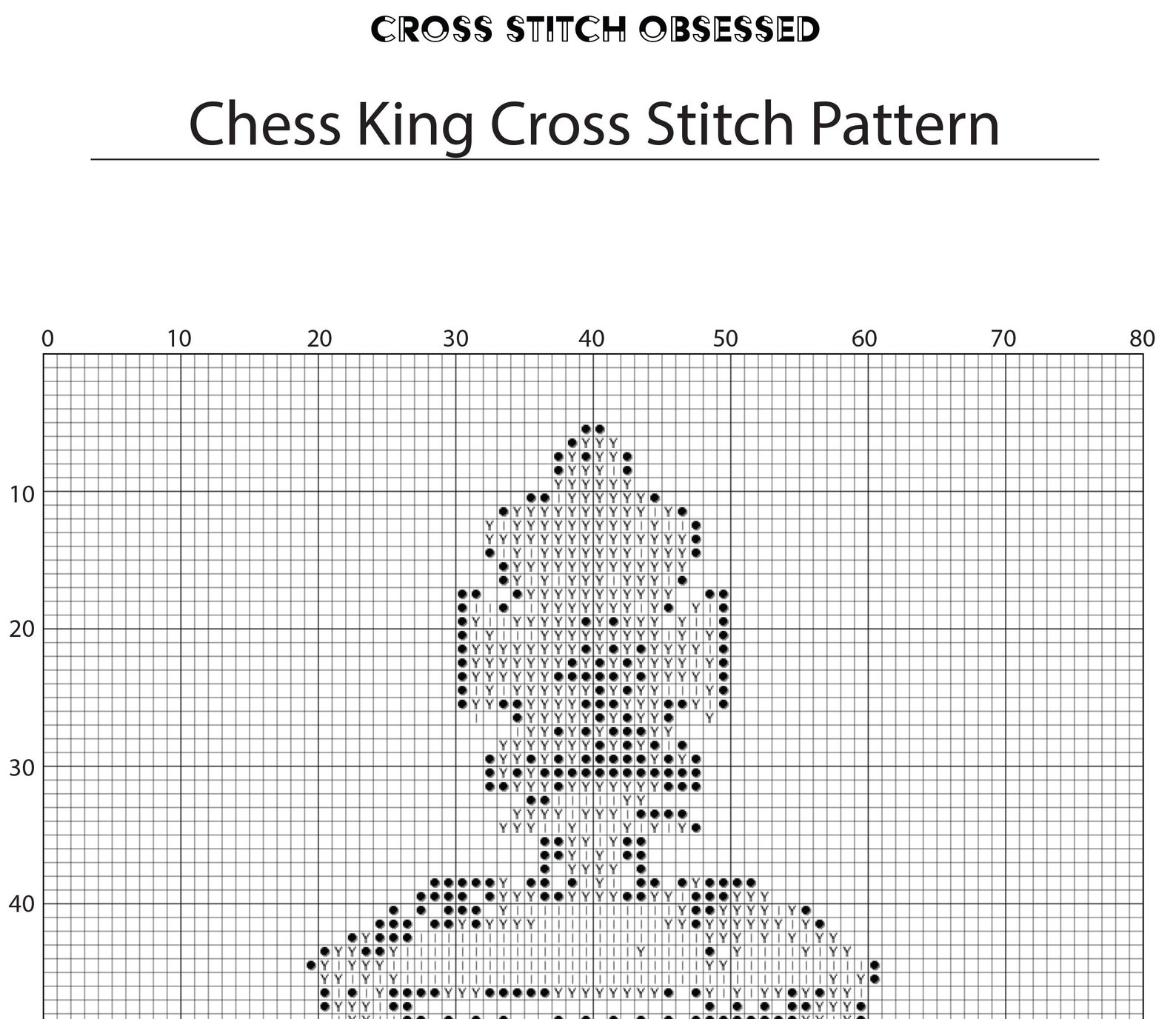 Chess King Cross Stitch Pattern, Chess Embroidery Pattern - Etsy