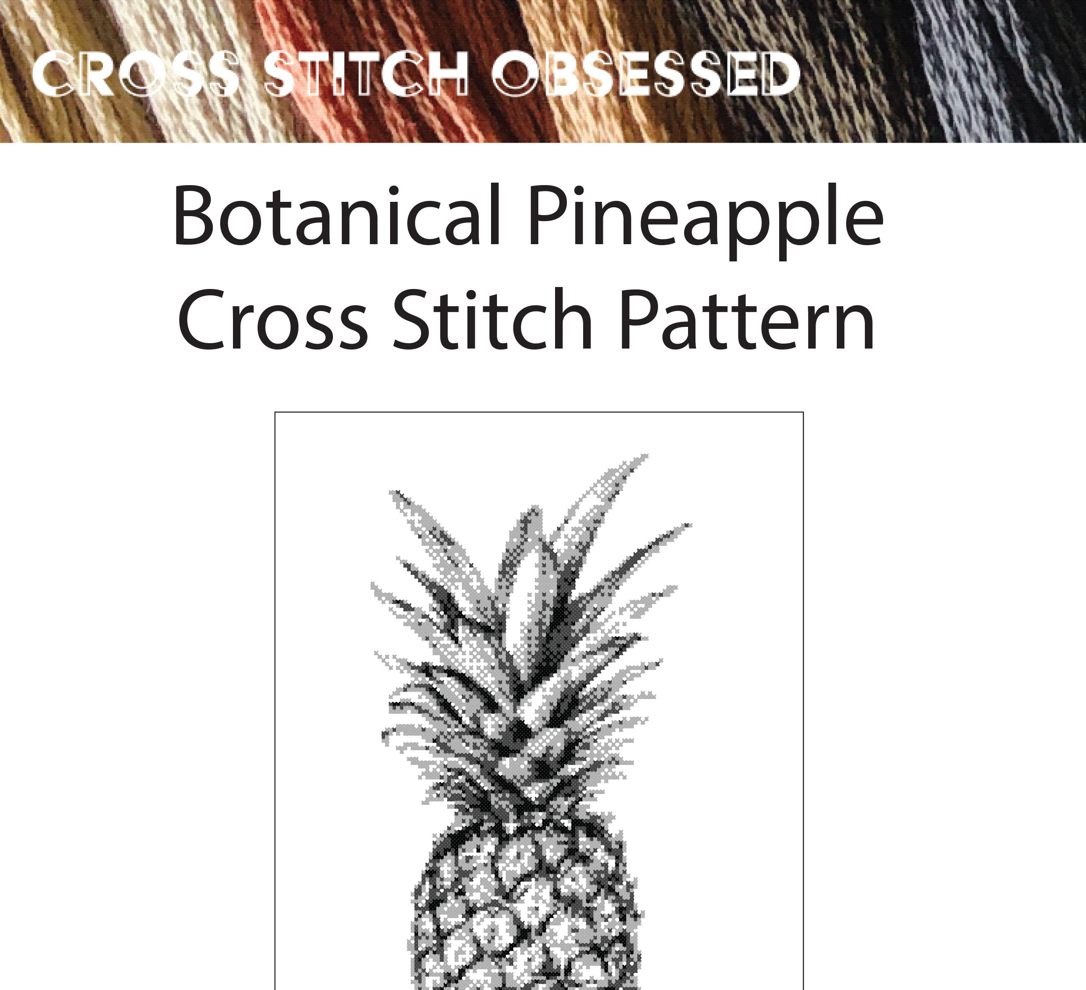 Pineapple Cross Stitch Pattern Botanical Pineapple Cross - Etsy UK