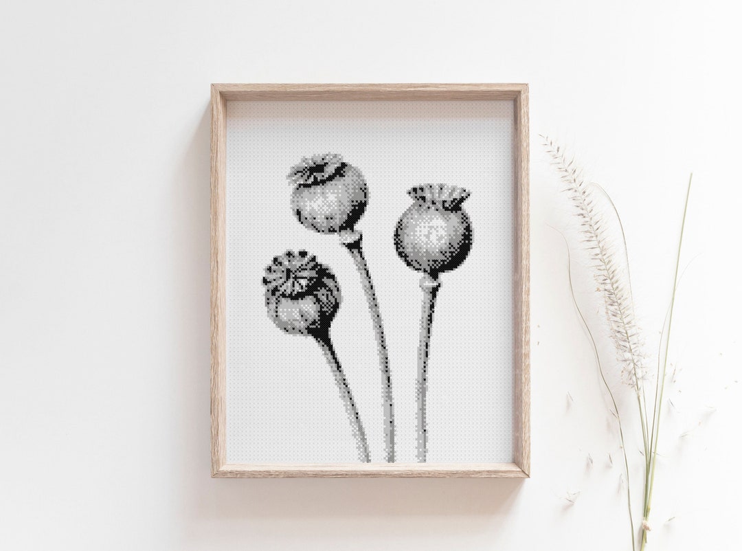 Poppy Pods Cross Stitch Pattern PDF Embroidery Pattern - Etsy