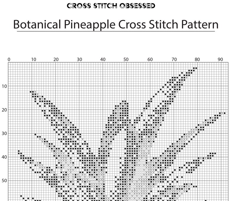 Pineapple Cross Stitch Pattern Botanical Pineapple Cross - Etsy UK