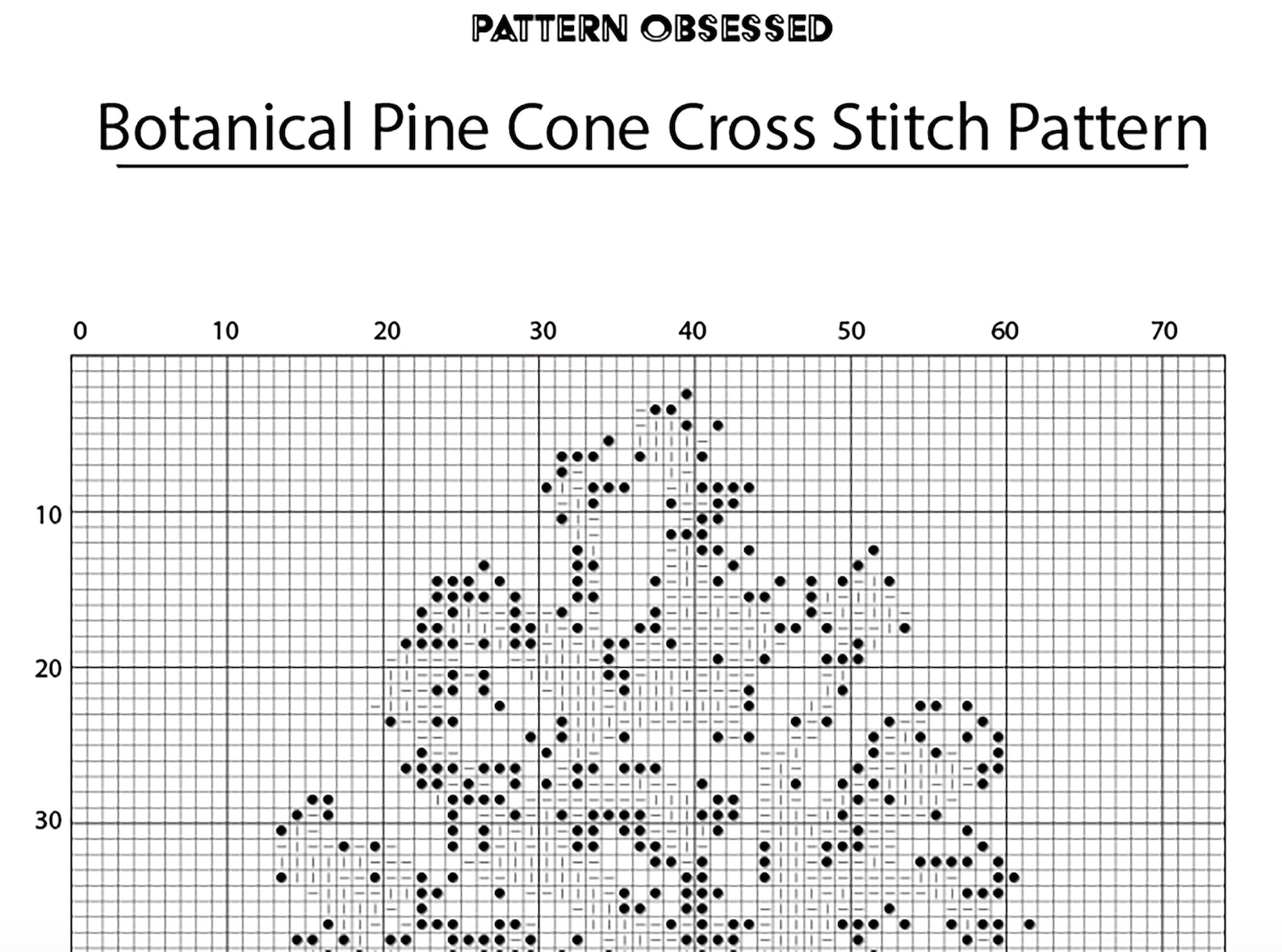 Pine Cone Cross Stitch Pattern, Botanical Embroidery (PDF Pattern) - Etsy