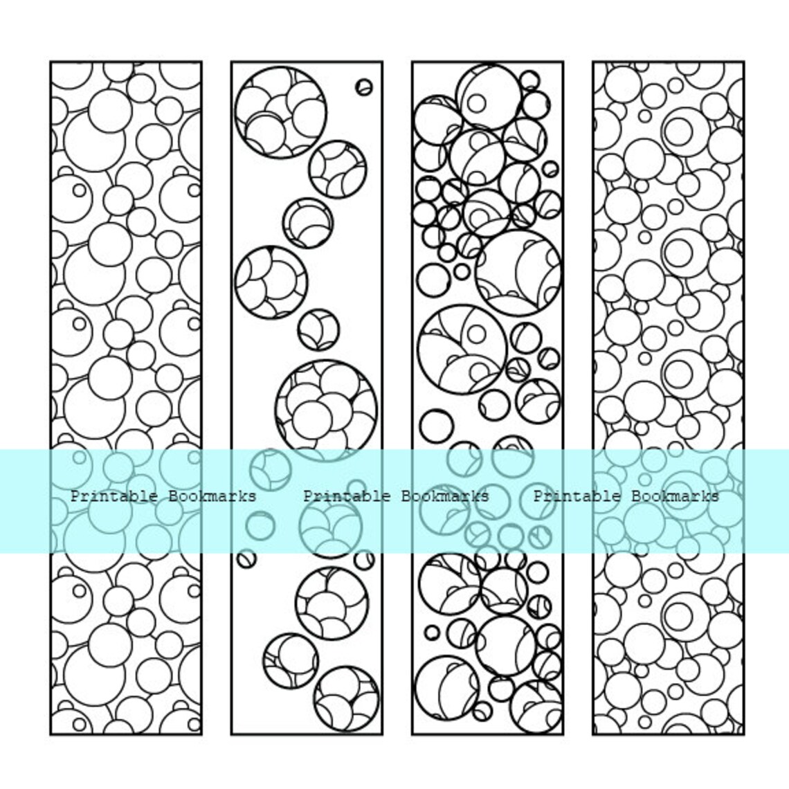 Printable Bookmarks DIY Bookmarks Black and White Coloring | Etsy