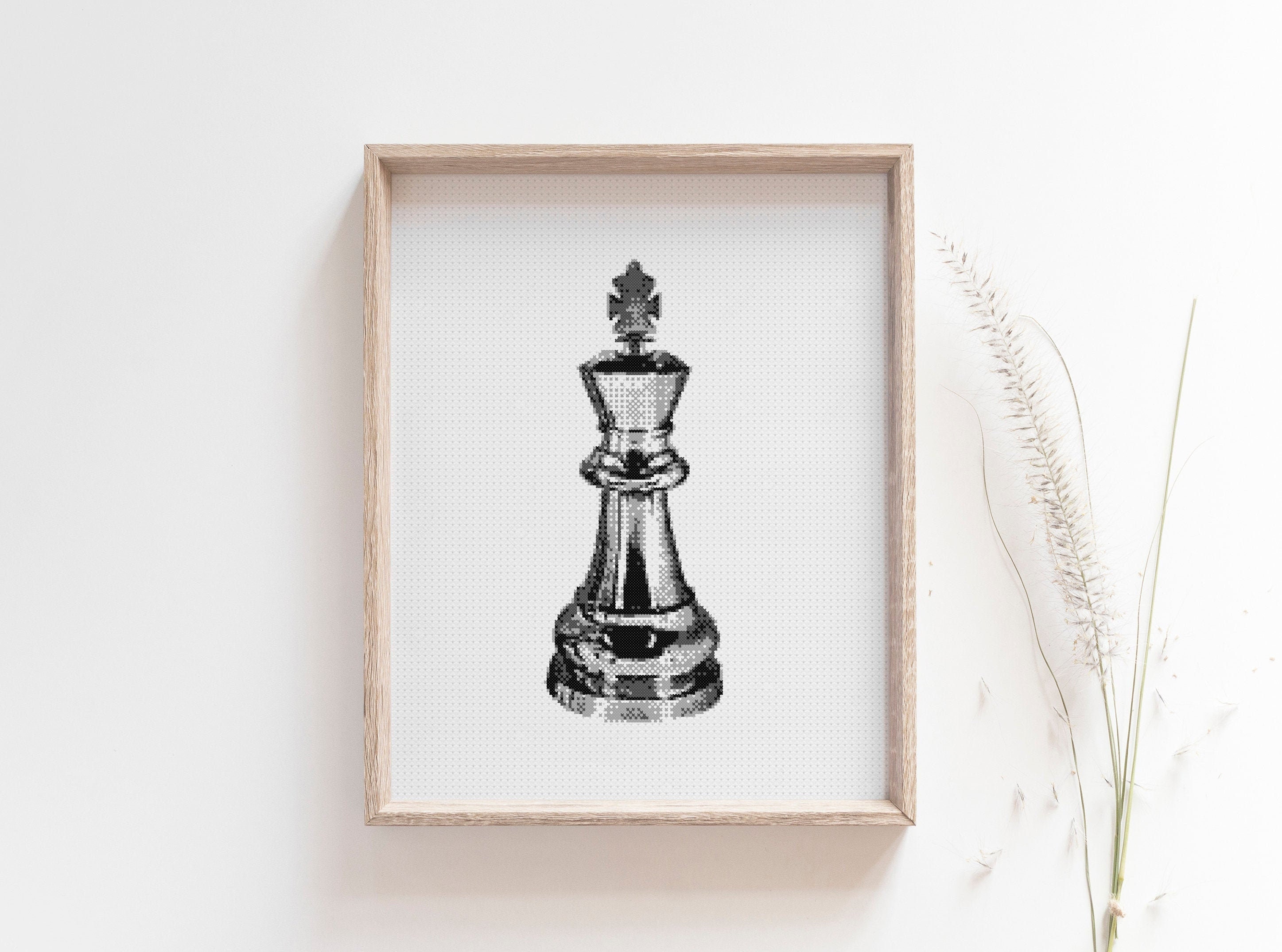 Chess King Cross Stitch Pattern, Chess Embroidery Pattern - Etsy
