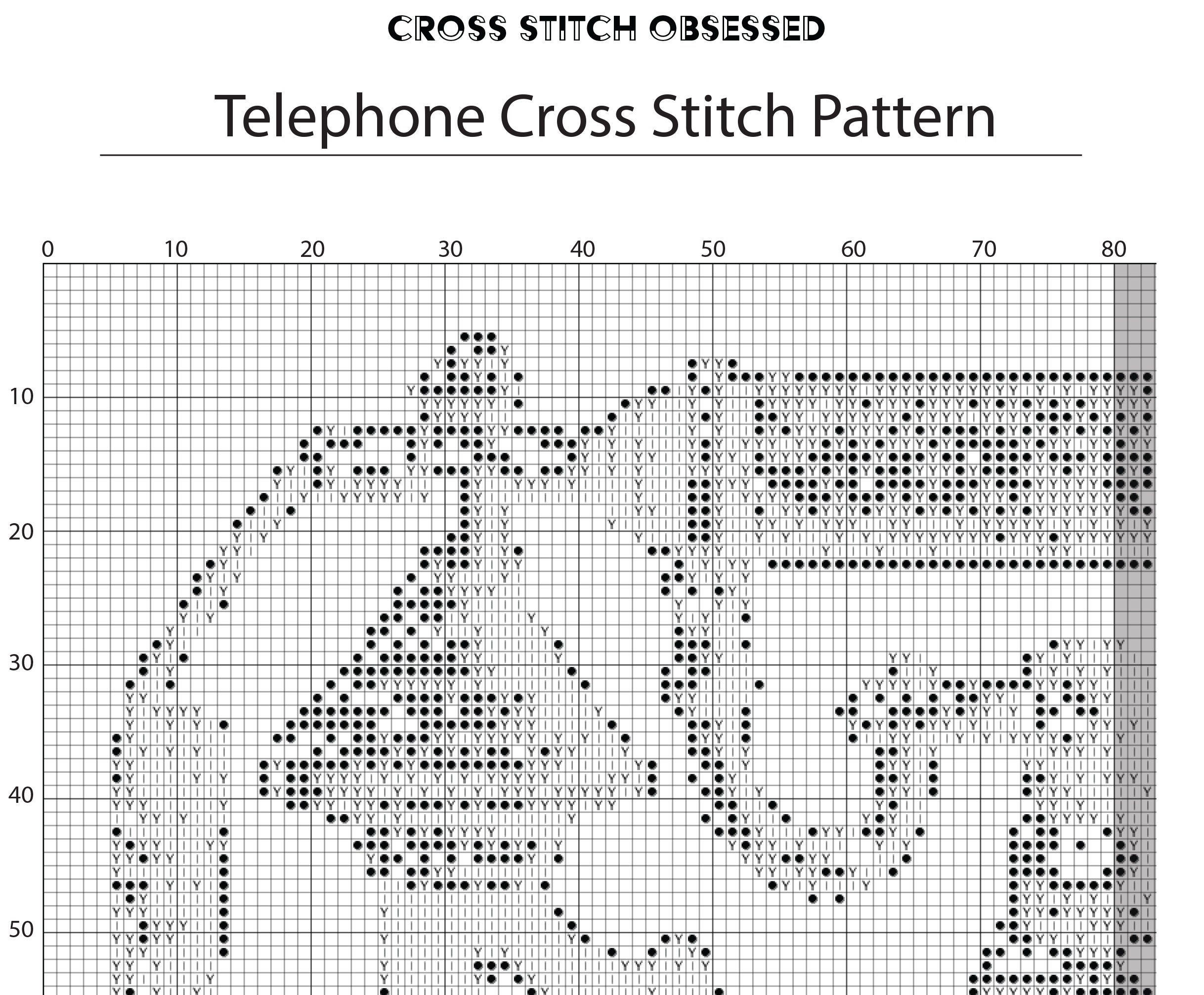 Vintage Telephone Cross Stitch Pattern Cross Stitch PDF - Etsy