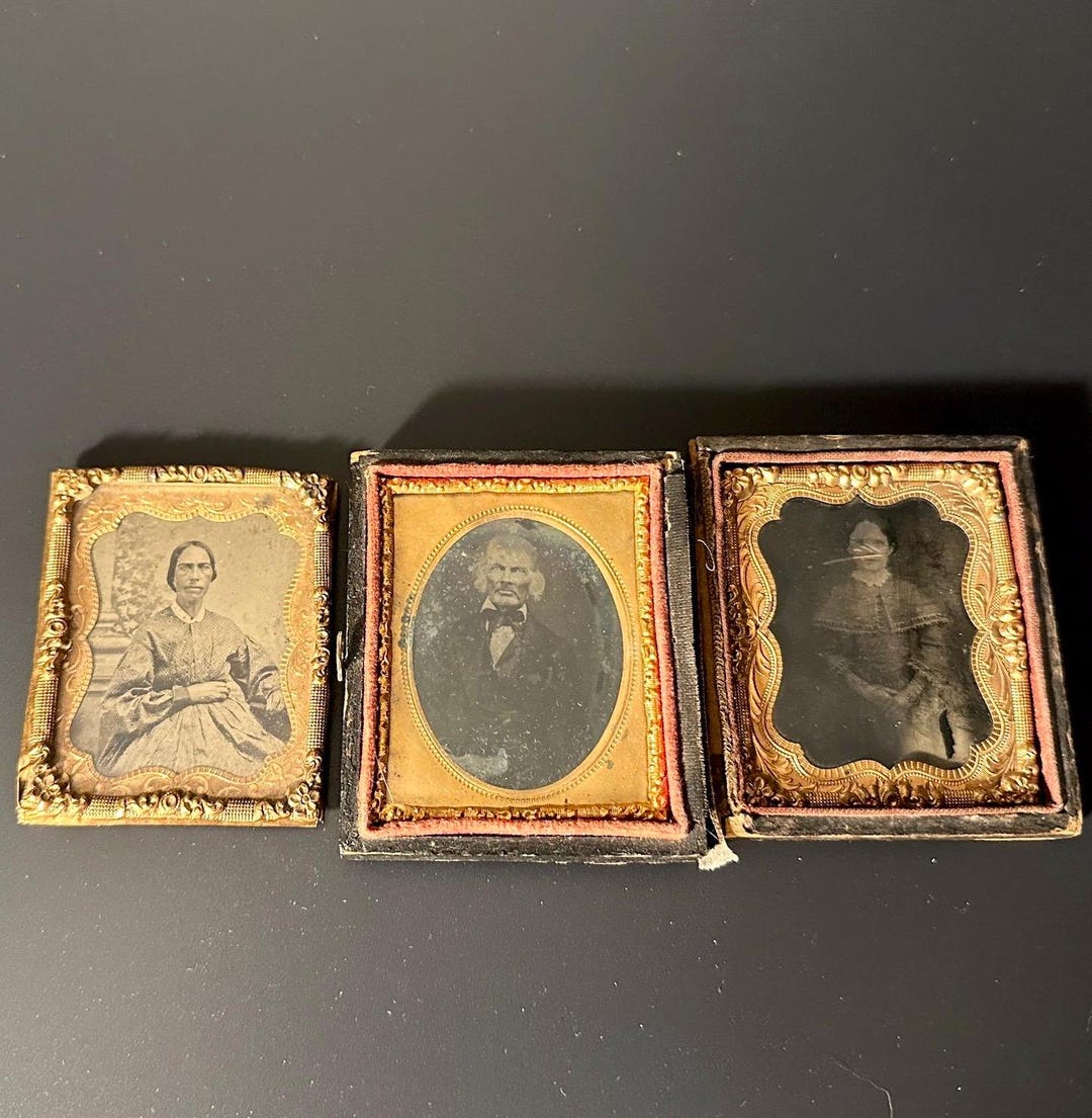 Civil War Era Ambrotype & Tintype Portraits Set - 1 With Rare Tax Stamp ...