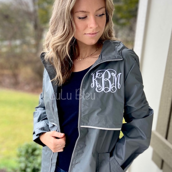 Monogrammed Rain Jacket - Etsy