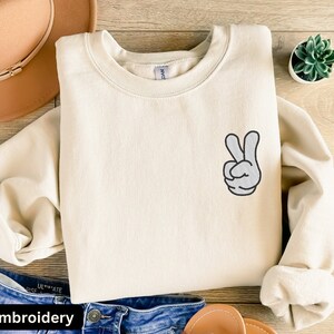 Disney Peace Sign Mickey Sweatshirt, Vintage Retro Disney Crewneck ...