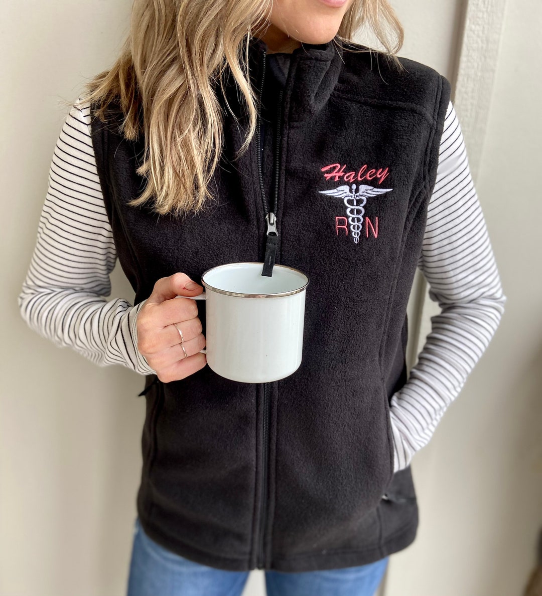 Personalized Name Medical Nurse Fleece Vest for RN, PT, PA, Np ...