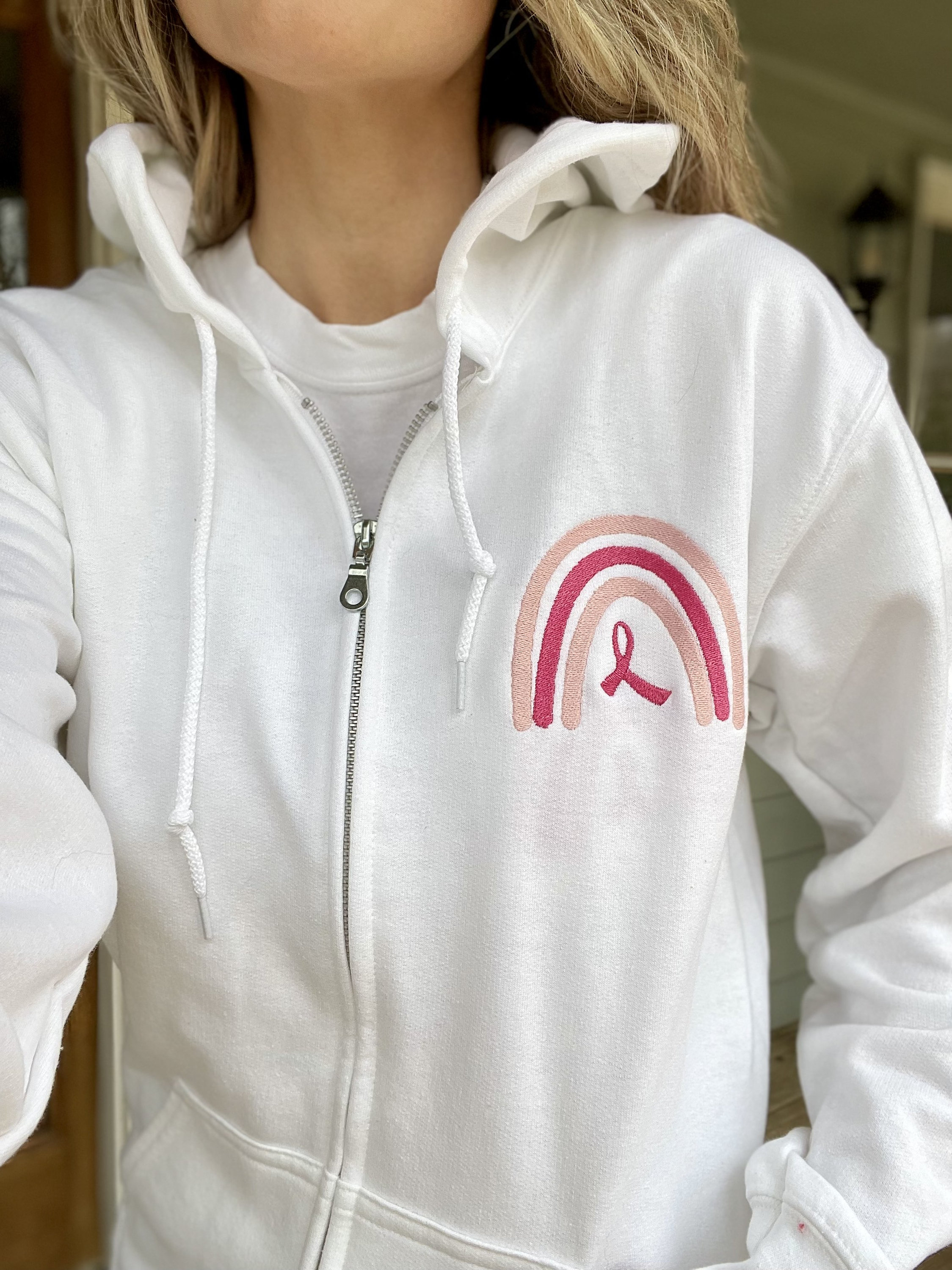 Breast Cancer Ribbon Rainbow Full Zip Jacket Breast Cancer - Etsy