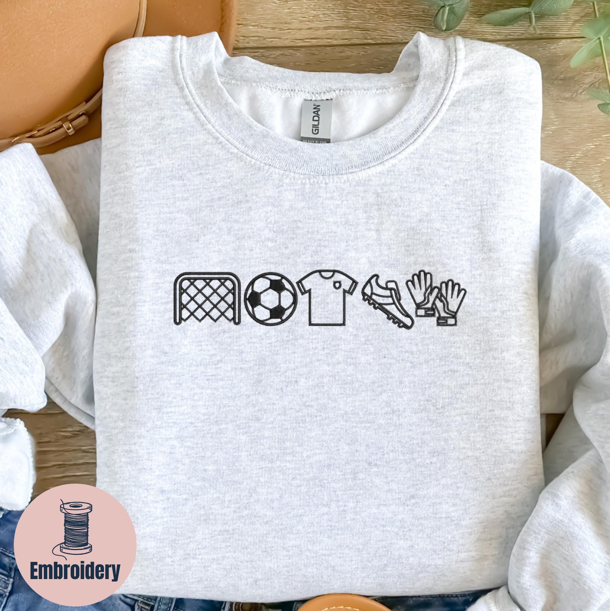 Soccer Icons Sweatshirt Soccer Mom Embroidered Sweatshirt Soccer Team ...