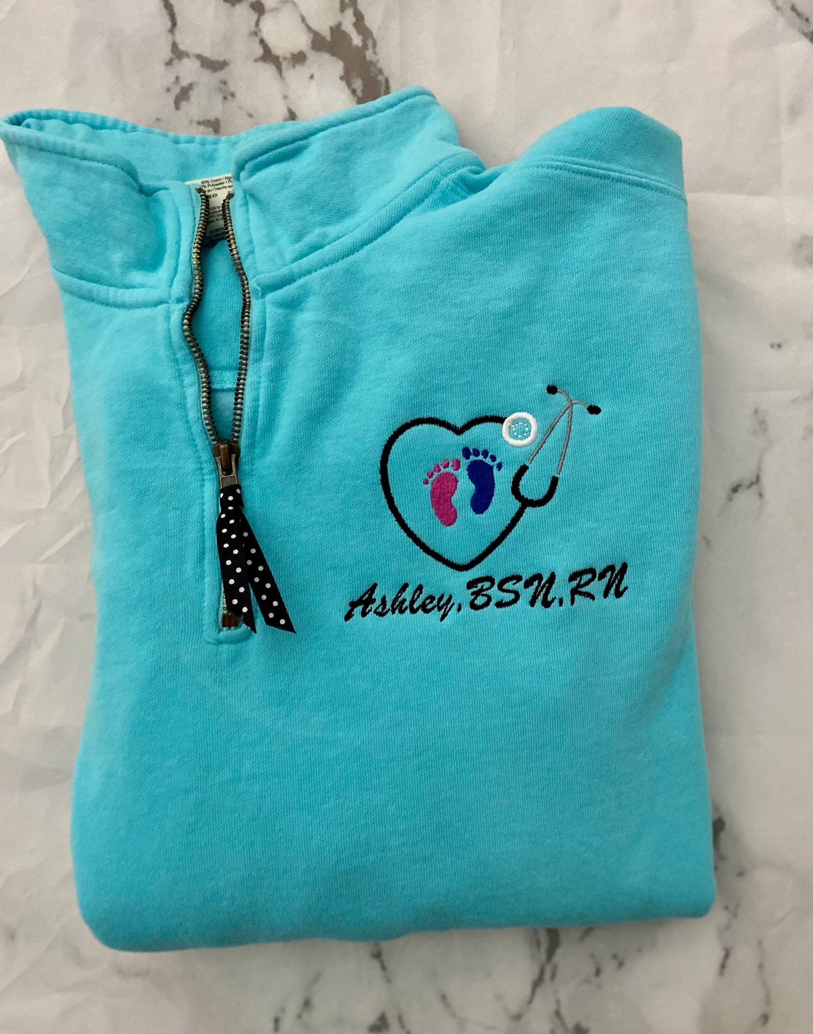 NICU Nurse Sweatshirt Personalized Baby Feet Monogram Quarter - Etsy