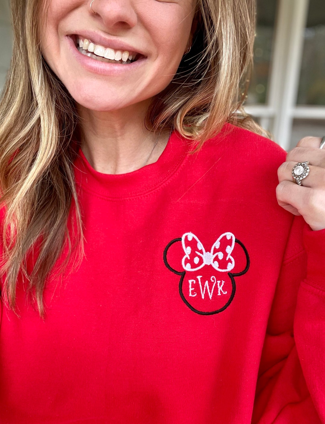 Monogram Minnie Mouse Disney Crew Neck Sweatshirt, Minnie Mouse ...