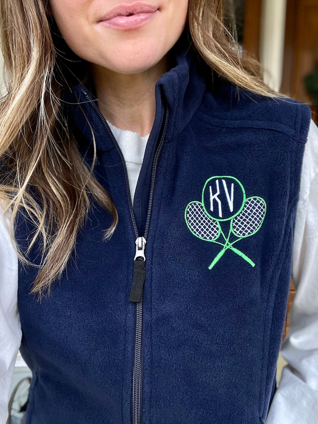 Tennis Monogram Fleece Vest, Tennis Player Gift, Matching Tennis Team ...