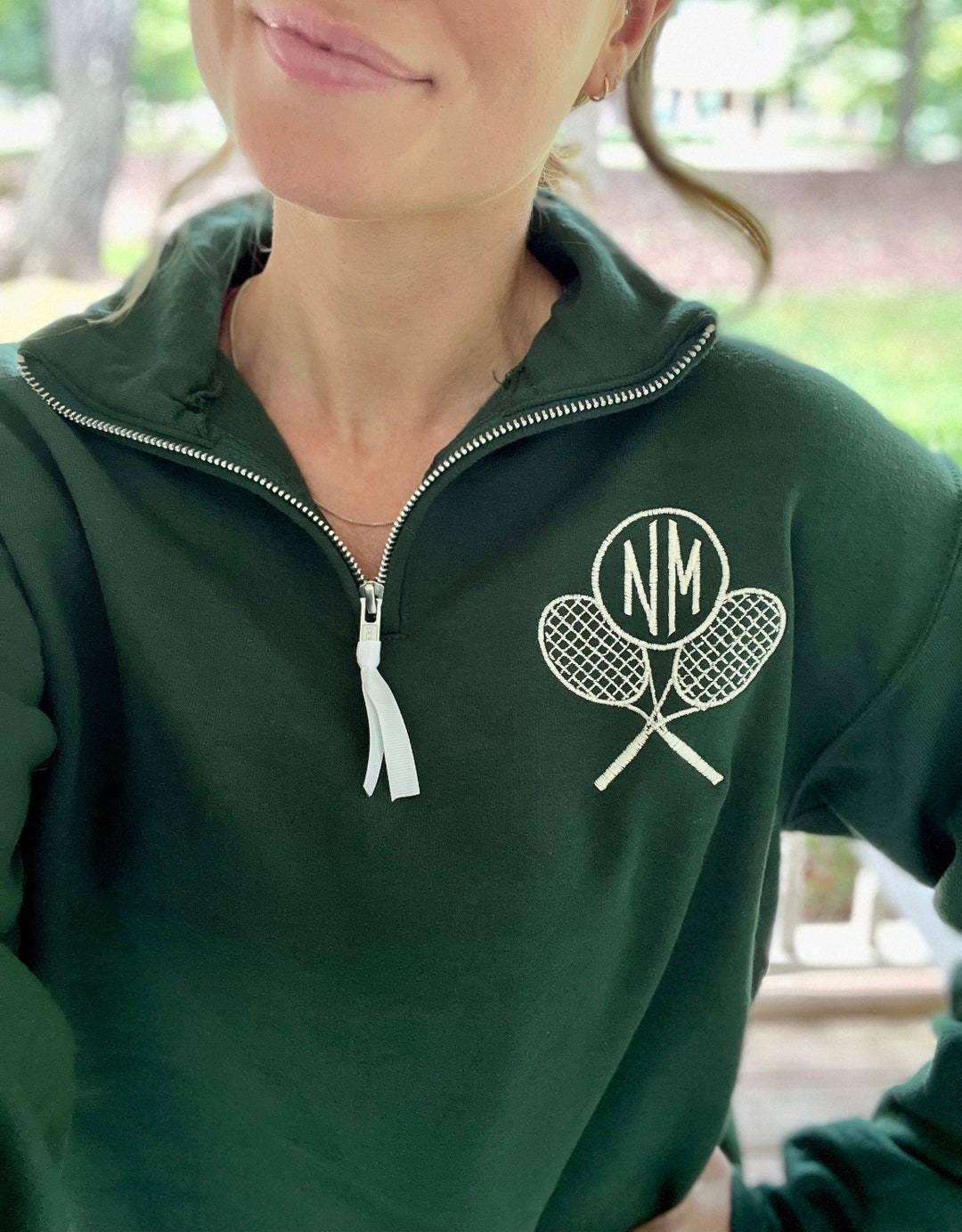 Monogram Tennis Sweatshirt Quarter Zip, Personalized Tennis Ball ...