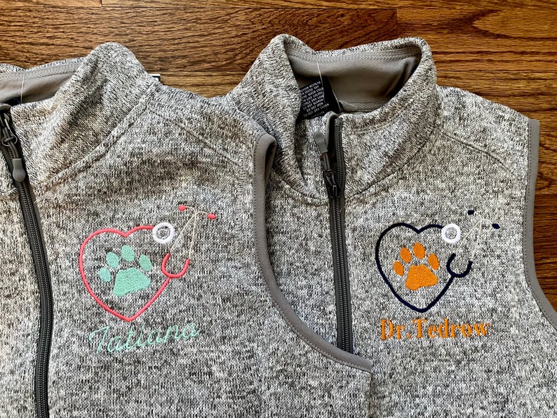 Personalized Veterinarian Vest: Paw Print Stethoscope, Vet Tech Gift - Etsy
