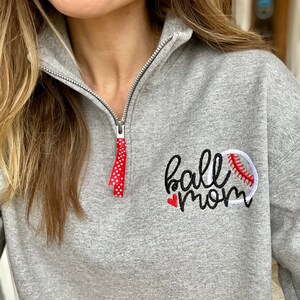 Baseball Mom Sweatshirt Quarter Zip, Softball Mom Team Colors Quarter ...