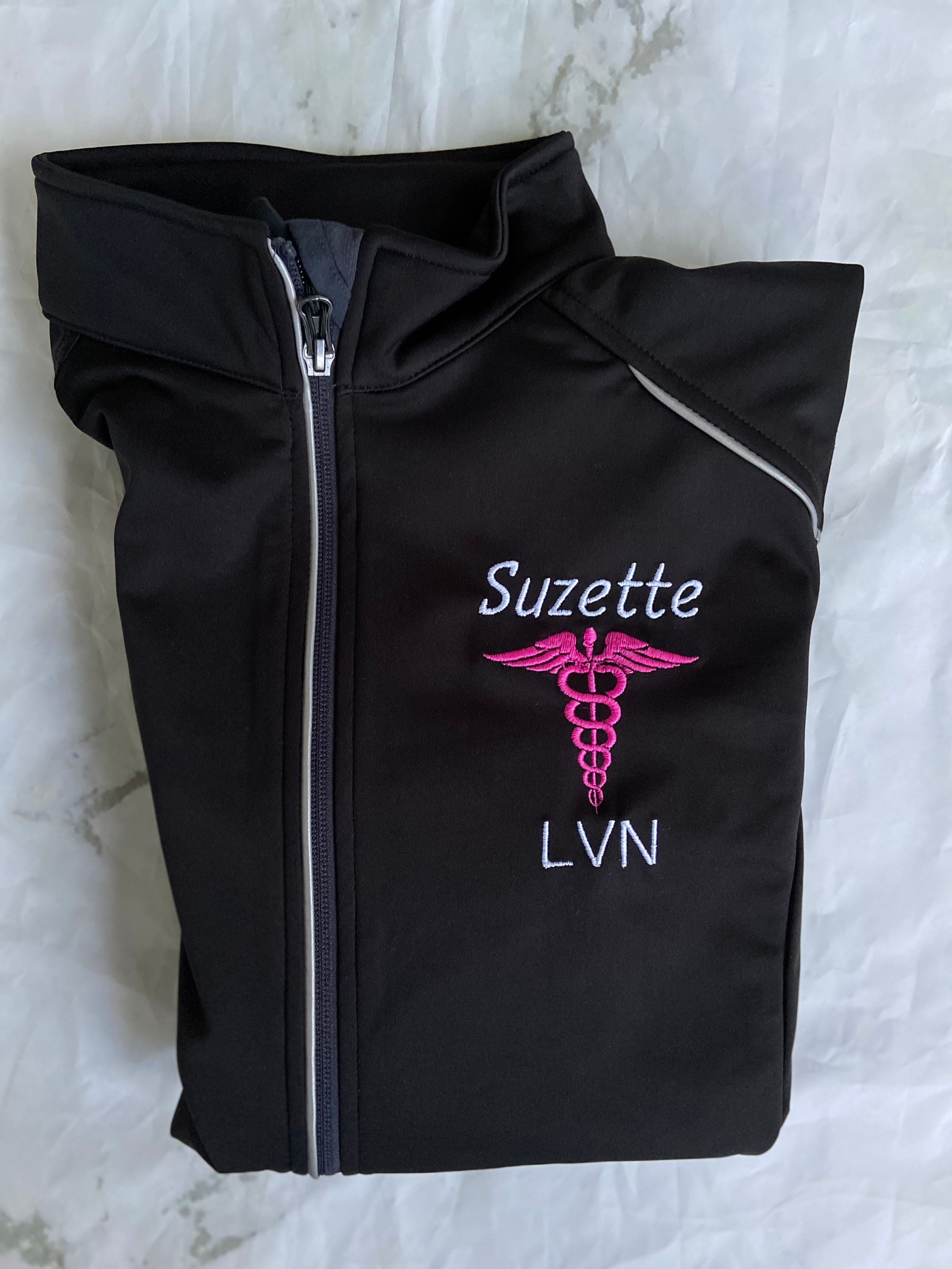 Personalized Caduceus Nurse Jacket Custom Name Full Zip - Etsy