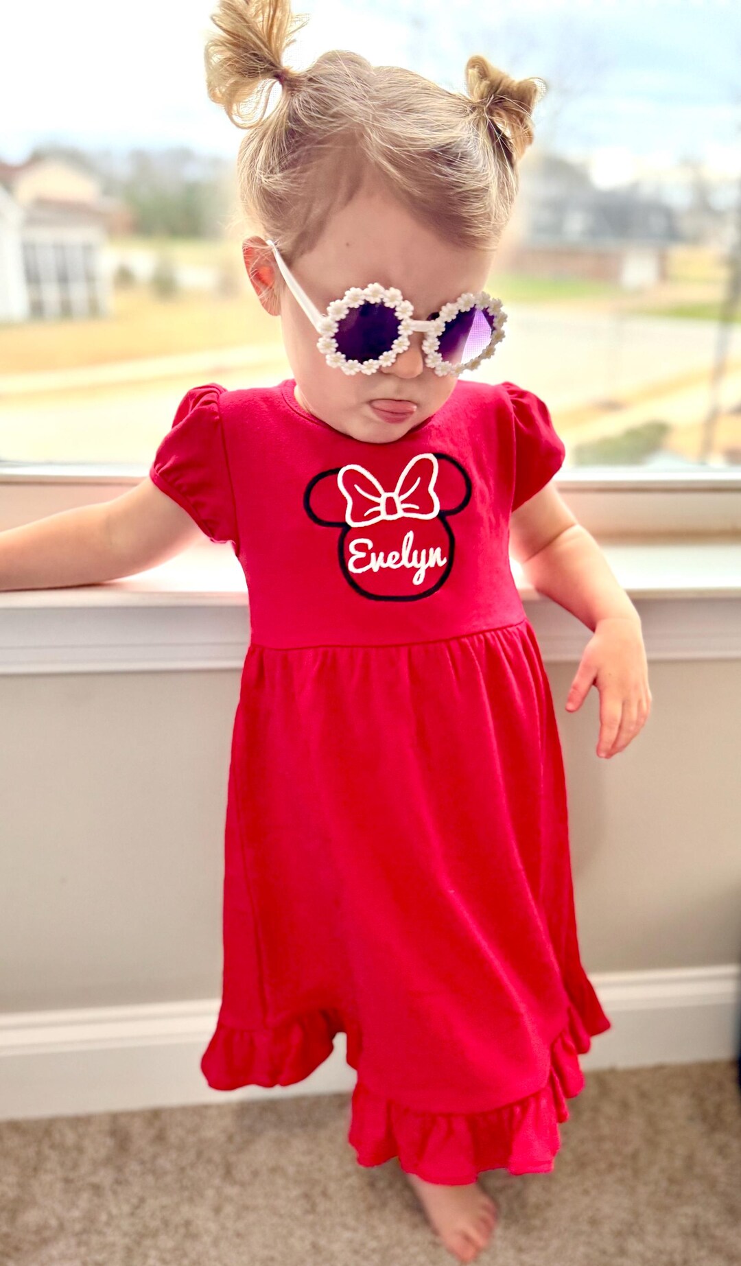 Minnie Mouse Embroidery Dress, Girls Disney Dress, Toddler and Youth ...