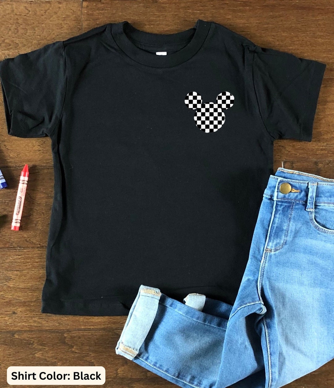 Kids Checkered Retro Disney Mickey Mouse Shirt, Youth Retro Mickey ...
