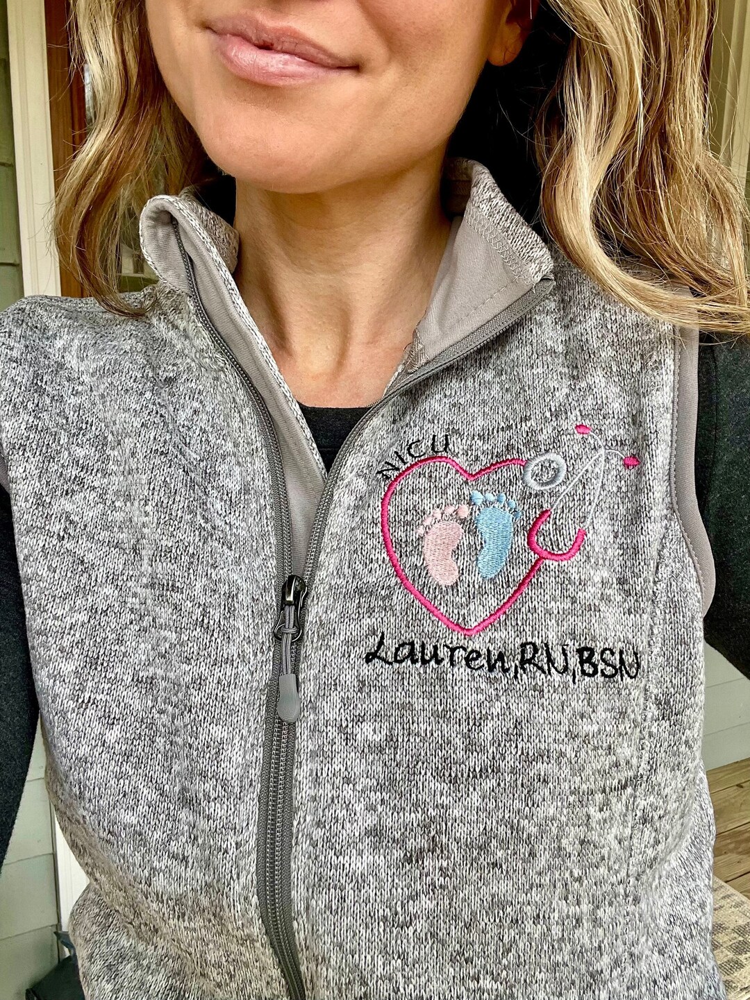 NICU or L&D Pediatric Nurse Personalized Name Vest From Charles Rivers ...