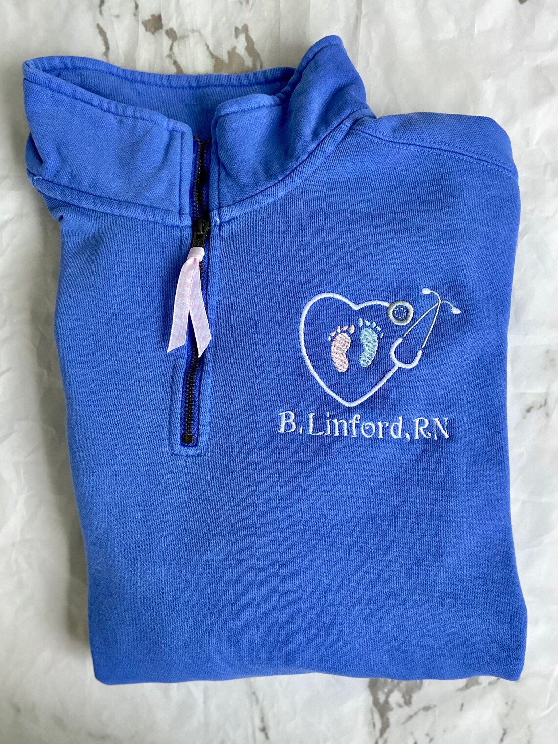 NICU Nurse Sweatshirt Personalized Baby Feet Monogram Quarter - Etsy