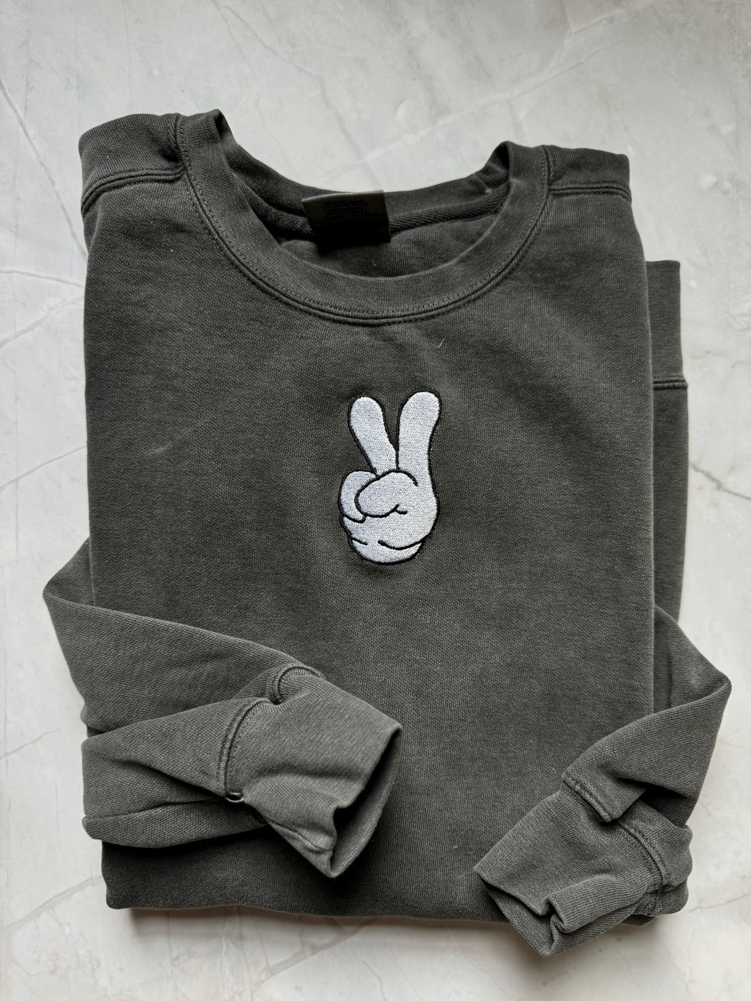 Disney Peace Sign Mickey Mouse Comfort Colors Sweatshirt - Etsy