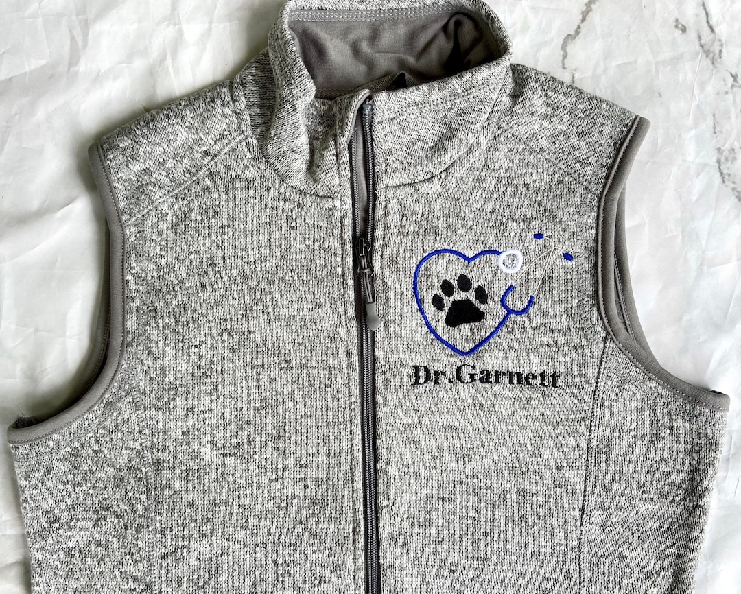 Personalized Veterinarian Vest, Vet Tech Vest, Animal Paw Print ...