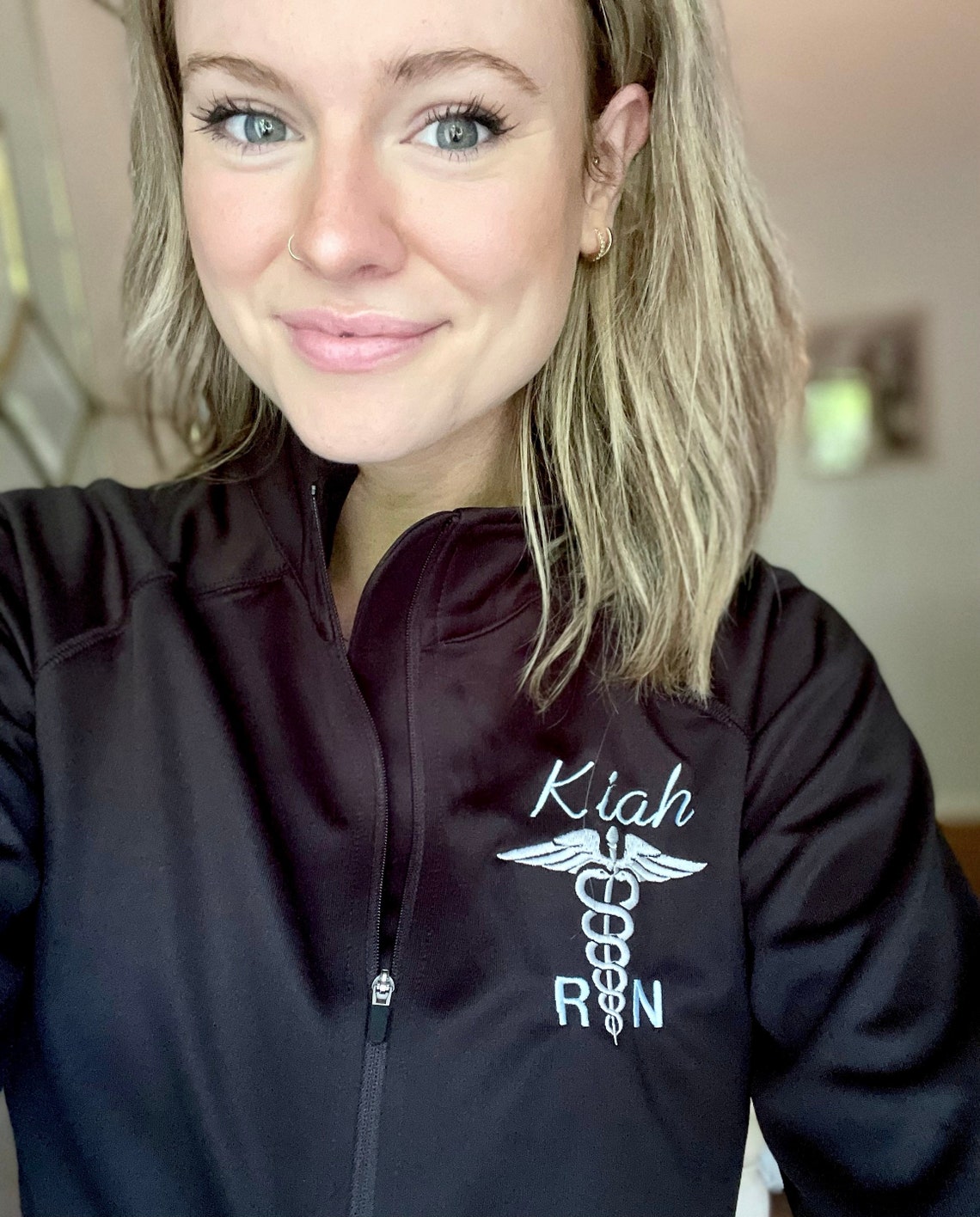 Ladies Personalized Healthcare Jacket Caduceus Nurse - Etsy