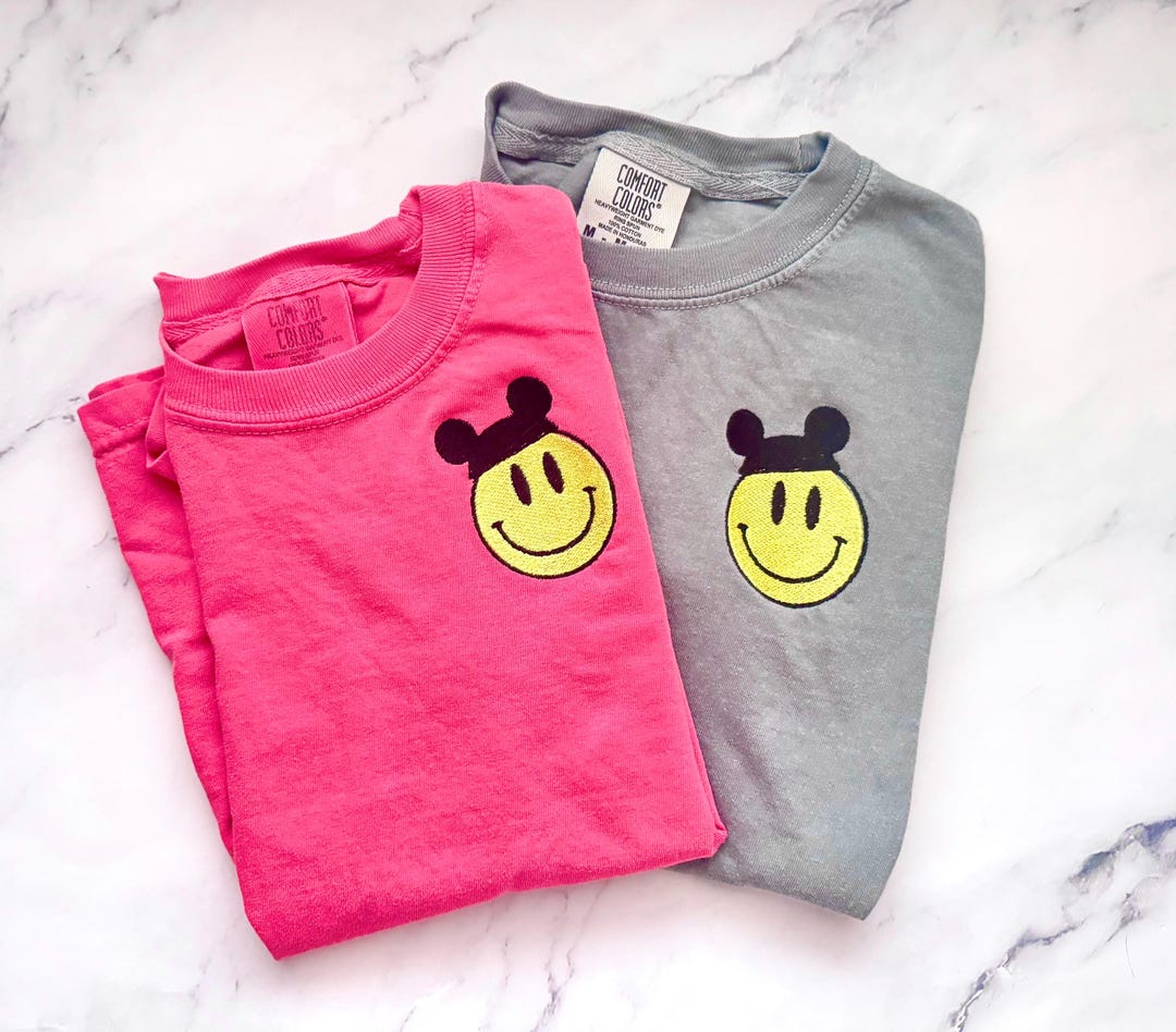Kids Smiley Face Mickey Mouse Comfort Colors Shirt - Etsy Australia