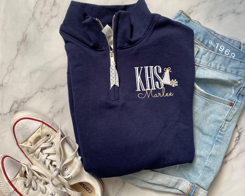 Embroidered Cheer Quarter Zip Pullover: Personalized Cheerleading Gift ...