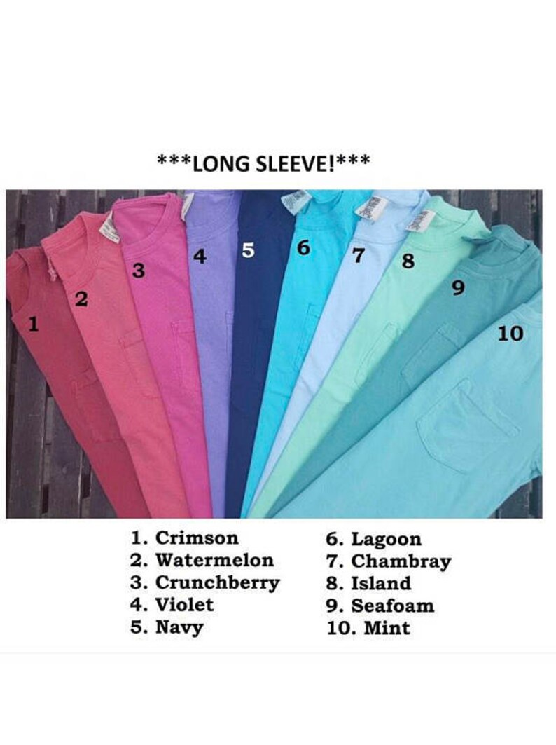 Monogram Comfort Colors Long Sleeve Shirt for Women | Etsy