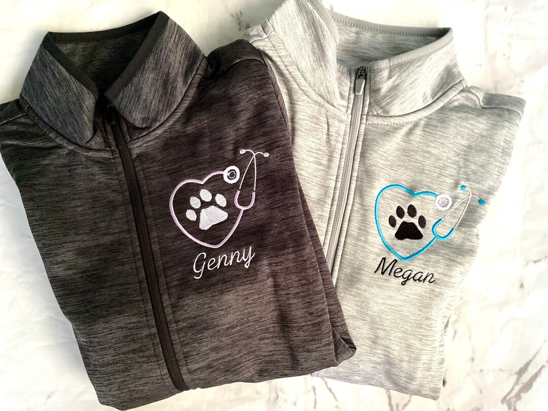Vet Tech DVM Name Veterinarian Women's Jacket With Paw, Charles River ...