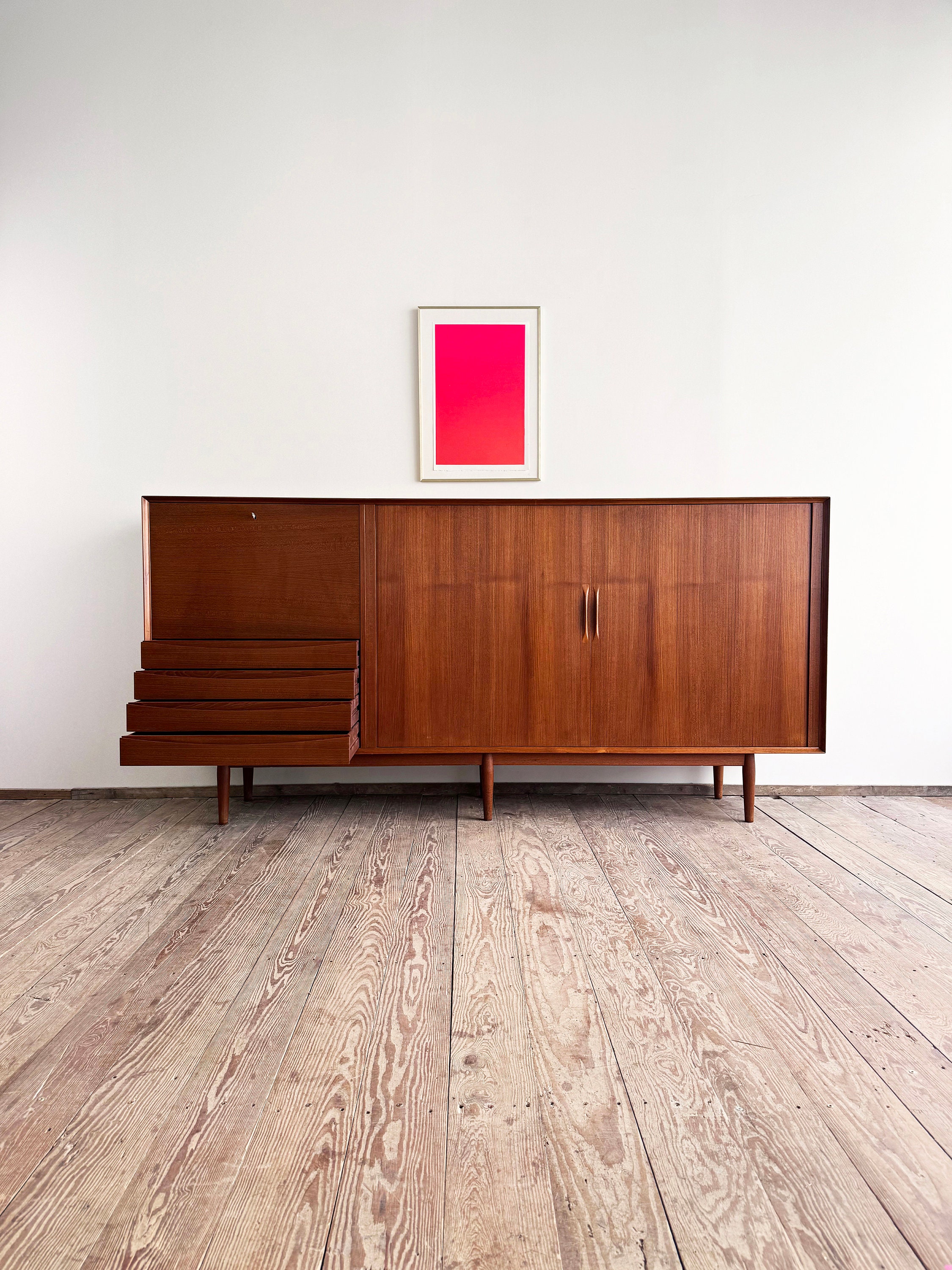Mid Century Modern Design Teak Wood Sideboard , Credenza, Highboard or ...