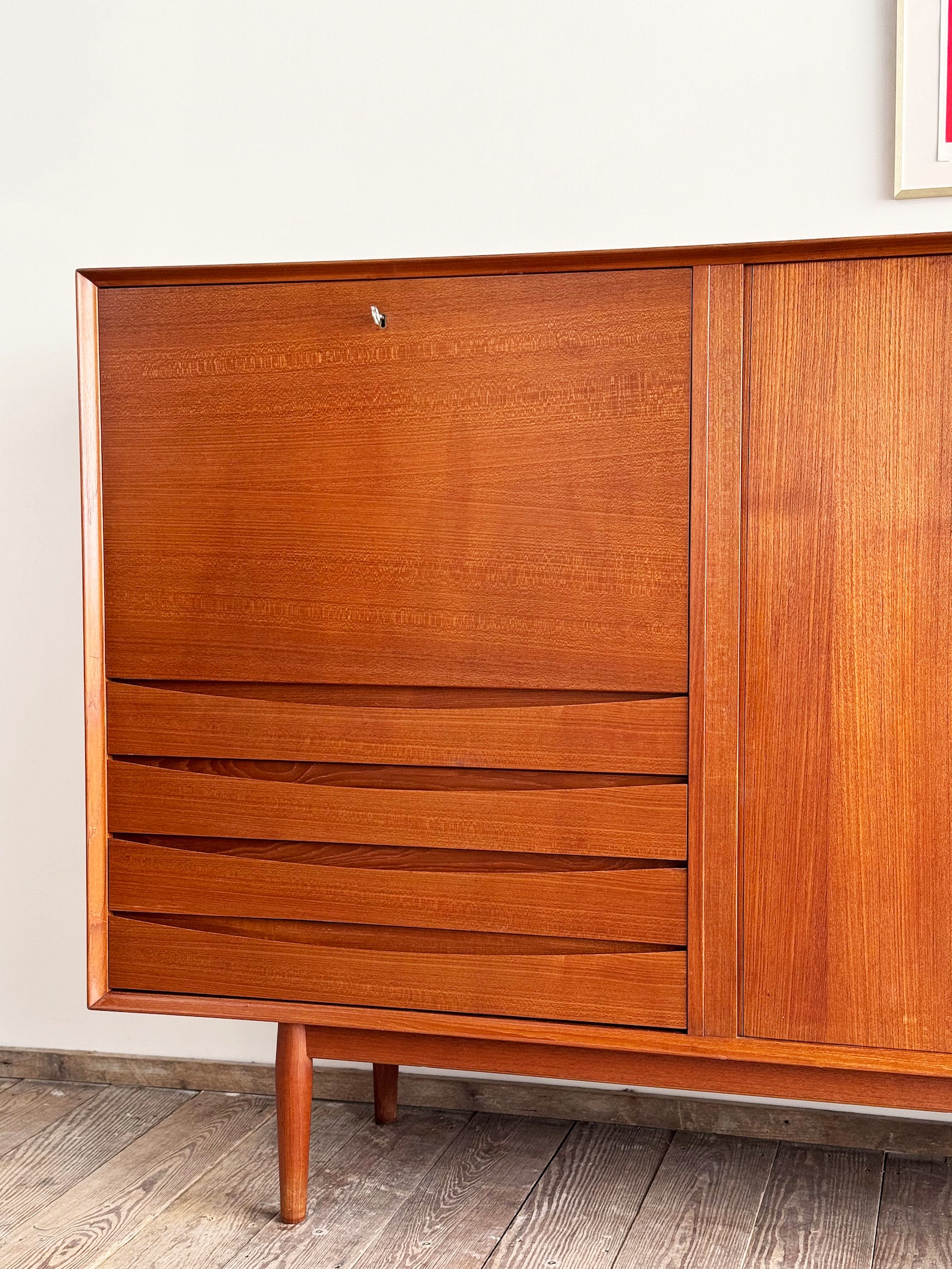 Mid Century Modern Design Teak Wood Sideboard , Credenza, Highboard or ...