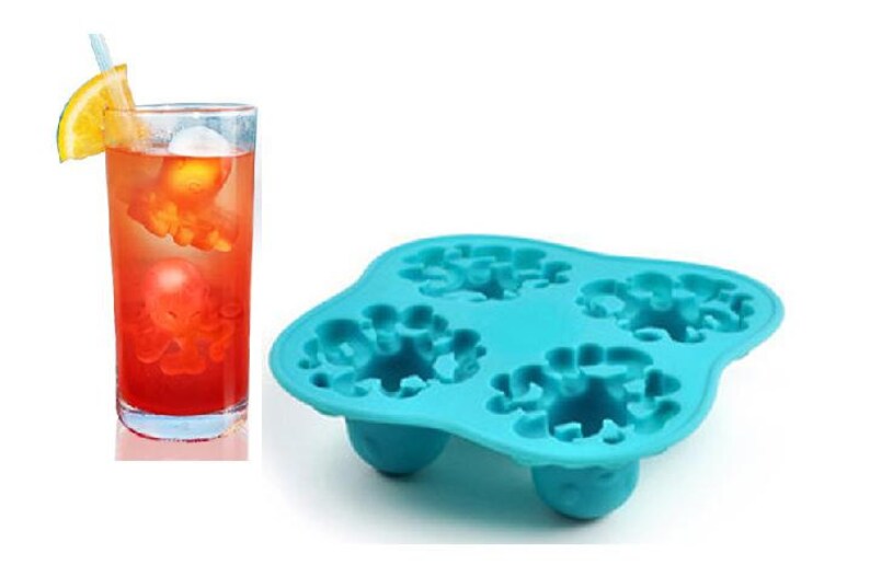 4-cavity Octopus Flexible Ice Tray Ice Mold Silicone Ice - Etsy