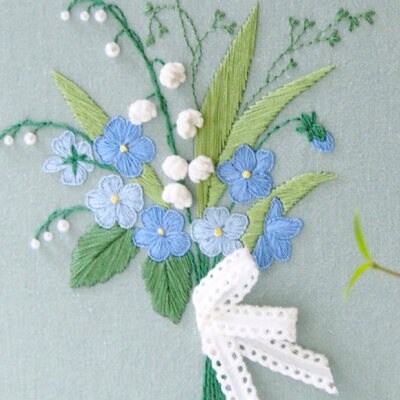 Blue Flower Embroidery Kit Beginner Embroidery Kit Hand - Etsy