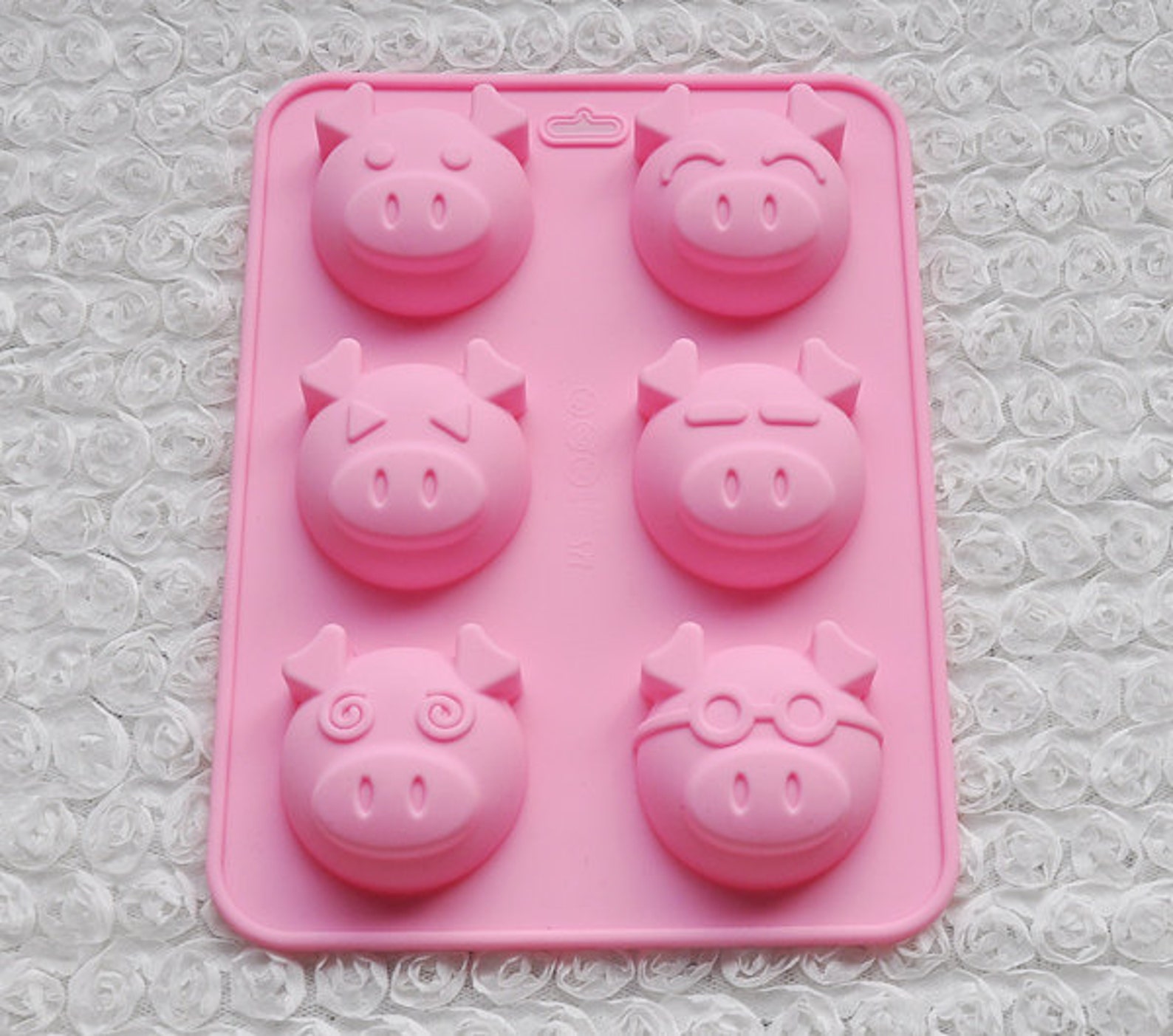 6 Holes Pig Head Chocolate Mould Cake Mold Flexible Silicone | Etsy