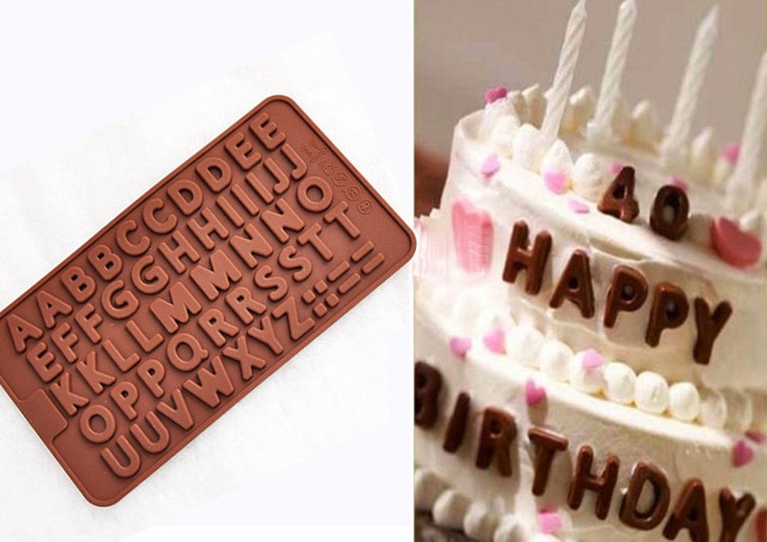 Alphabet Letter Cake Mold Flexible Silicone Soap Mold Candle Candy ...
