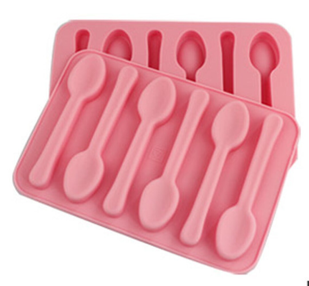 6-canvity Small Spoon Mold Silicone Mold Ice Mold Cake Mold Chocolate ...