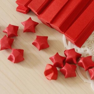500 Pure Red Color Origami Star Paper Kit Paper Strips Lucky Wishing ...