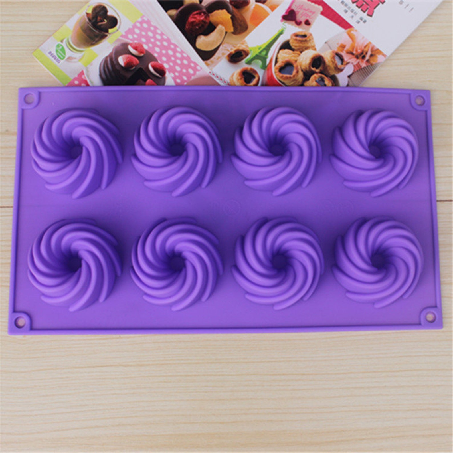 8 Holes Donut Cookie Cake Mold Chocolate Mould Cookie Mold Flexible ...