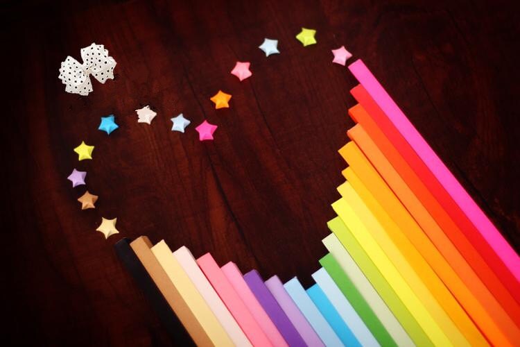 Custom Colors Origami Star Paper Kit Rainbow Paper Strips - Etsy