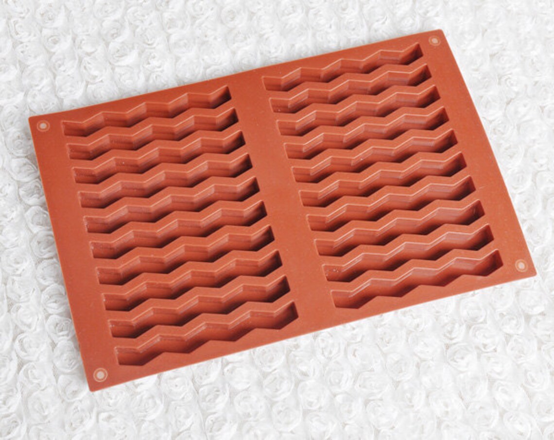 20-stripes Wave Shaped Chocolate Biscuits Cookies Bar Mold - Etsy